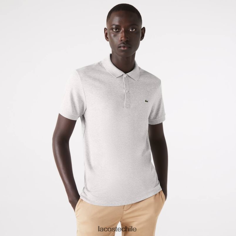 Lacoste hombres polo de algodón pima de ajuste regular lomo gris ropa ...