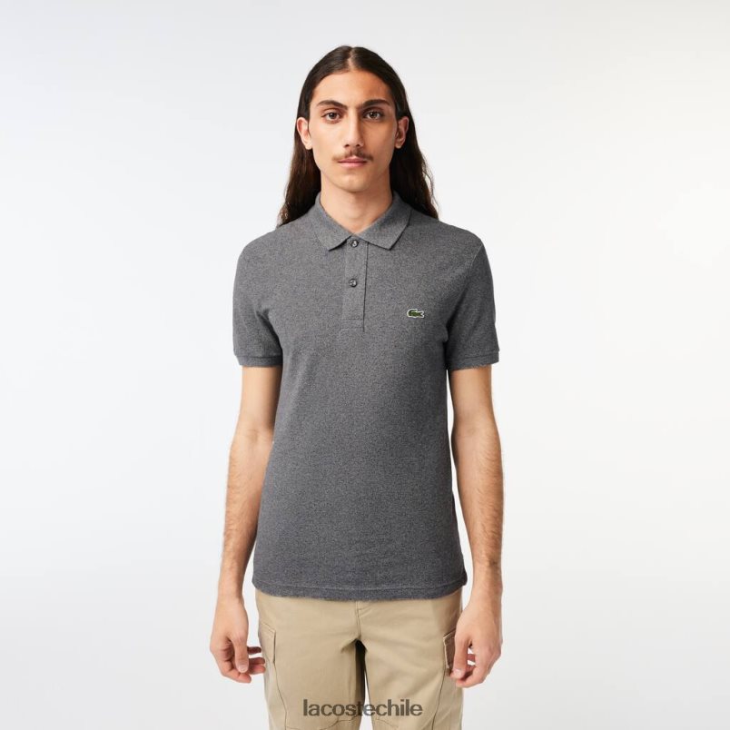 Lacoste hombres polo original l.12.12 de corte slim lomo gris ropa ...