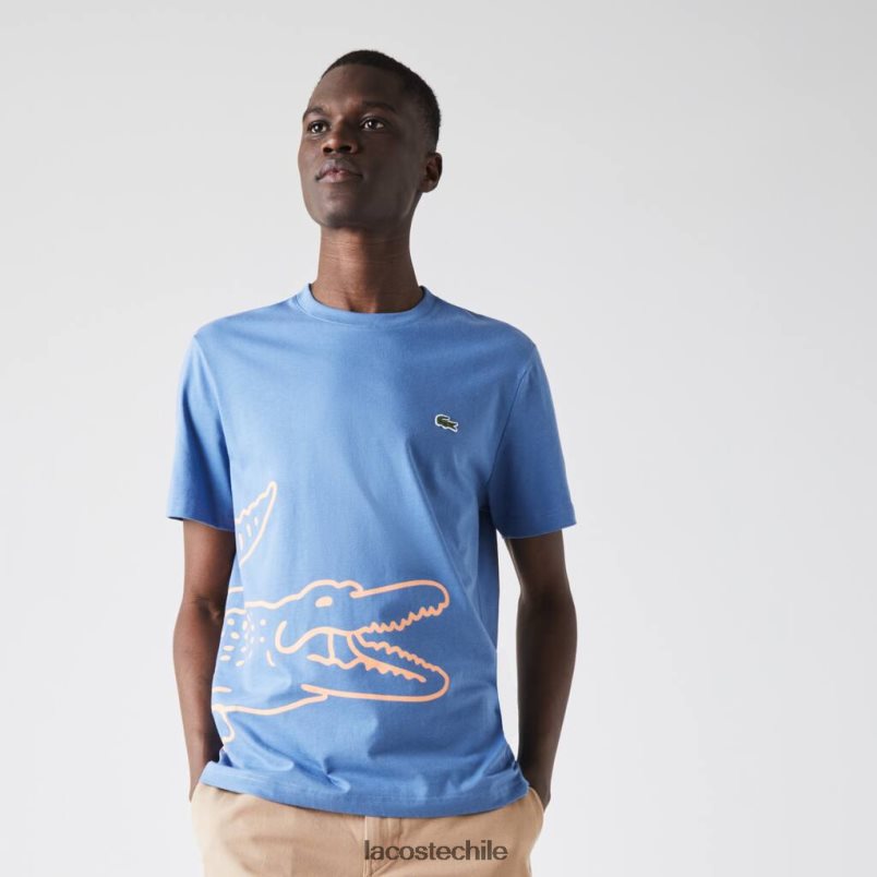 Lacoste hombres camiseta de algodón orgánico con cuello redondo y ...