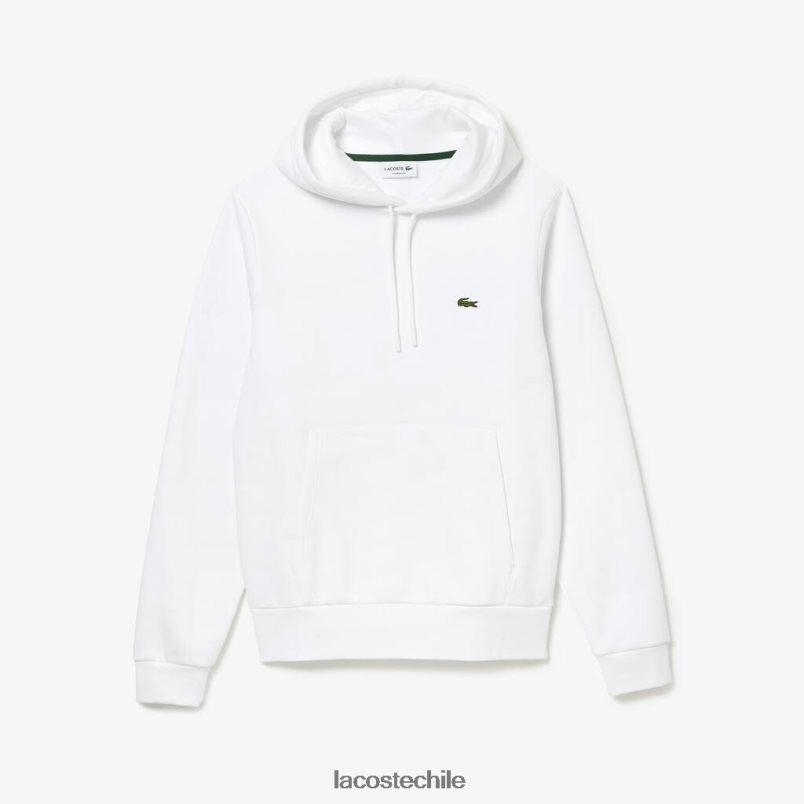 Lacoste hombres sudadera con capucha de algodón orgánico blanco ropa ...