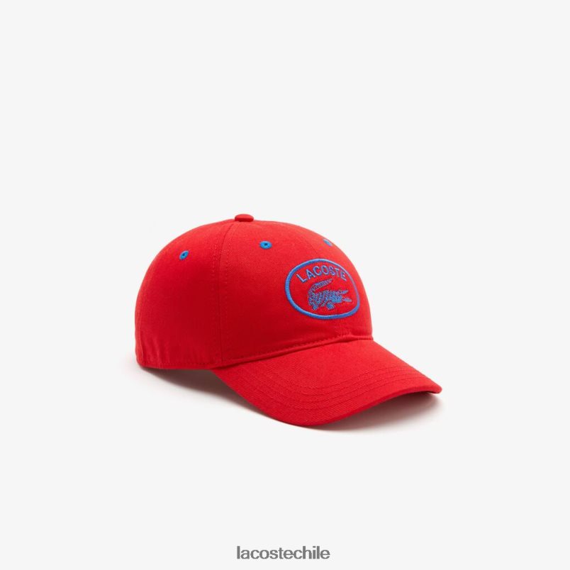 Lacoste niños gorra ajustable con ojales en contraste rojo accesorios JVF2BL2168 [JVF2BL2168 ...