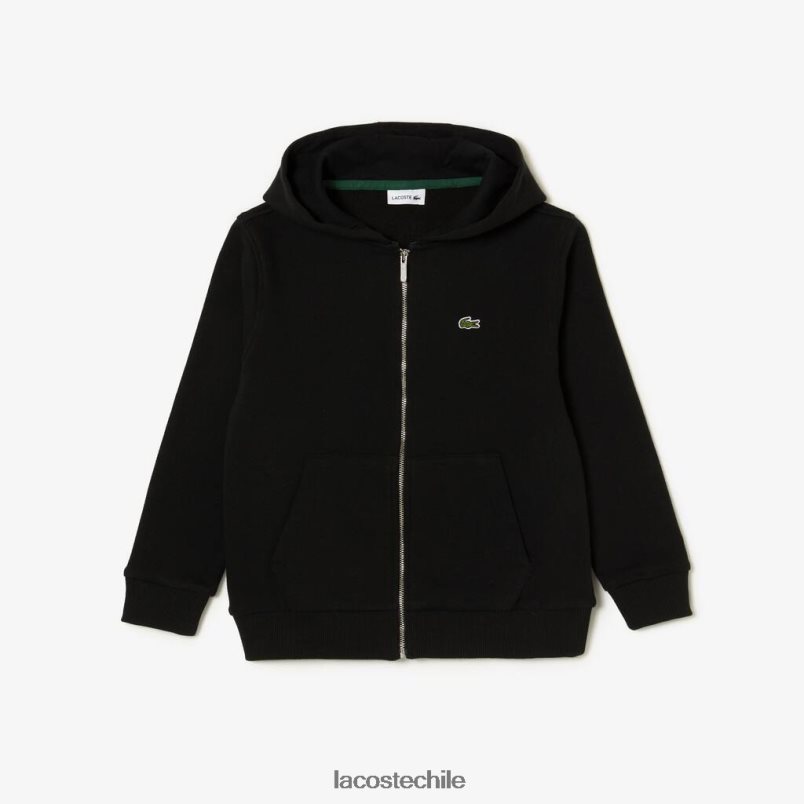 Lacoste niños sudadera con capucha y bolsillo canguro negro ropa ...